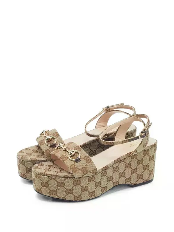 Gucci Horsebit Gg Supreme Platform Sandals