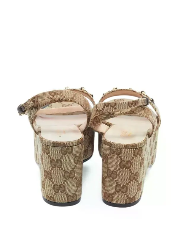 Gucci Horsebit Gg Supreme Platform Sandals