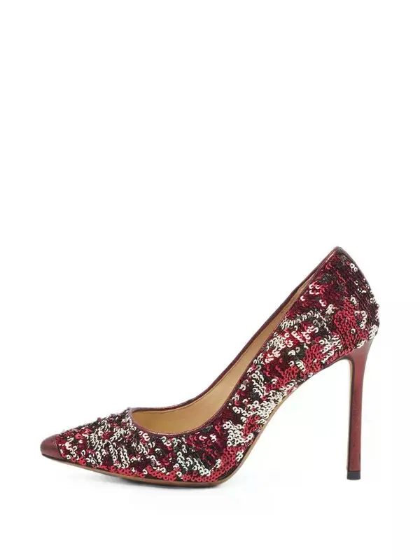 JIMMY CHOO Anouk Sequin-embellished Pumps - Red