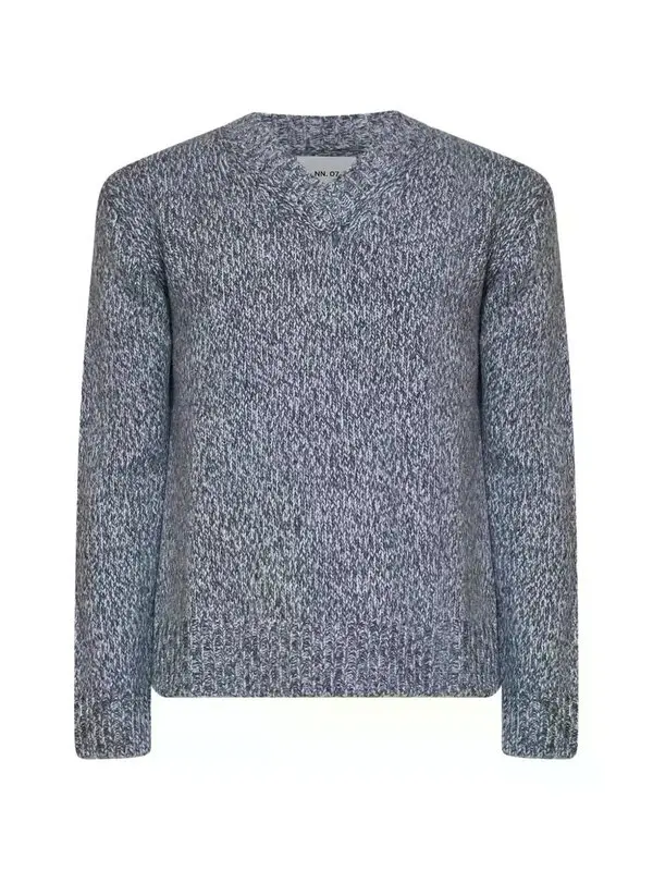 Nn07 Flint Marl-knit V-neck Sweater