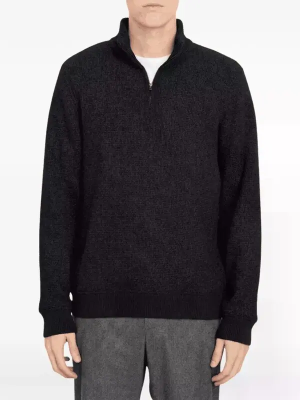 Vince Half-zip Waffle-knit Sweater