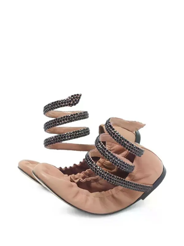 Rene Caovilla Cleo Ankle-wrap Ballet Flats