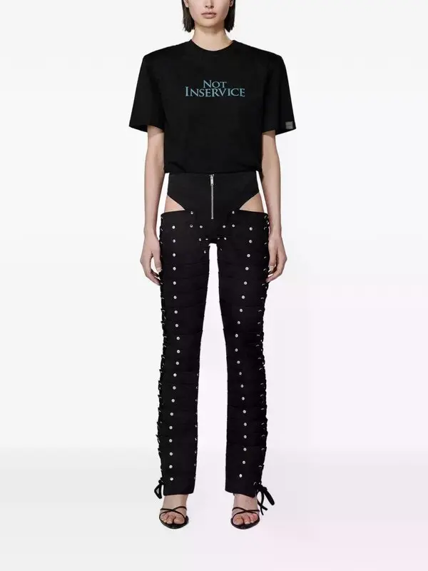 SRVC STUDIO Graphic-print Padded-shoulder T-shirt