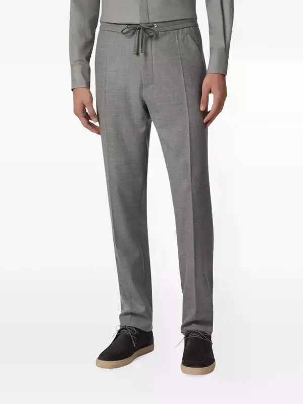 BRETT JOHNSON Tapered Drawstring Waist Trousers - Grey