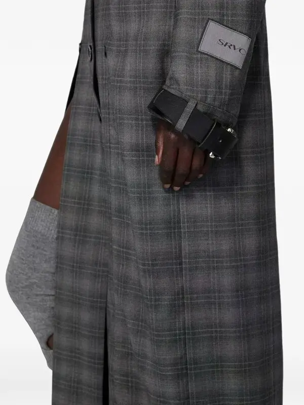 SRVC STUDIO Serpentine Check Wool Coat
