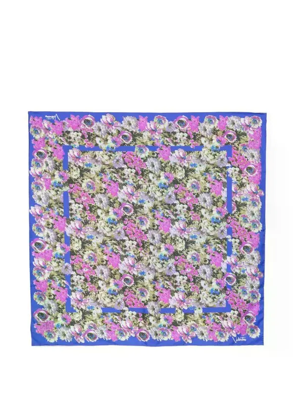 Valentino Garavani Floral-print Scarf - Blue