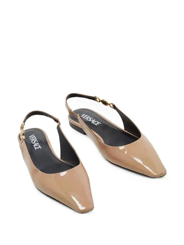Versace Medusa Patent Leather Slingback Flats