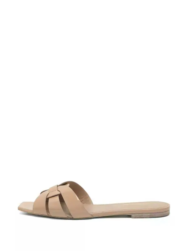 Saint Laurent Tribute Square-toe Sandals - Neutrals