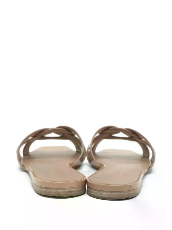 Saint Laurent Tribute Square-toe Sandals - Neutrals
