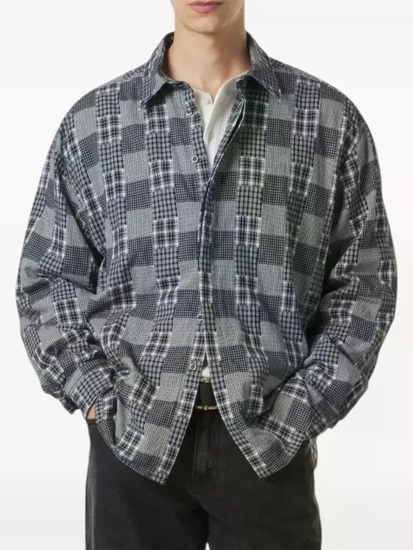 ERL Plaid Cotton Shirt - Black