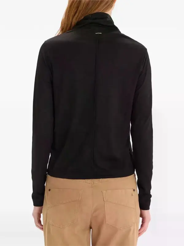 High Deflect Exposed-seam Long-sleeved Turtleneck T-shirt