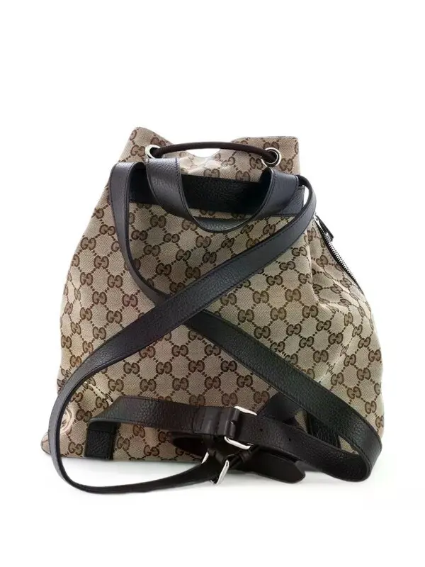 Gucci Drawstring Gg Canvas Medium Backpack