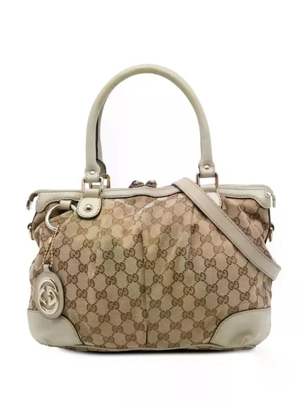 Gucci 2016-2026 Gg Canvas Sukey Satchel - Neutrals
