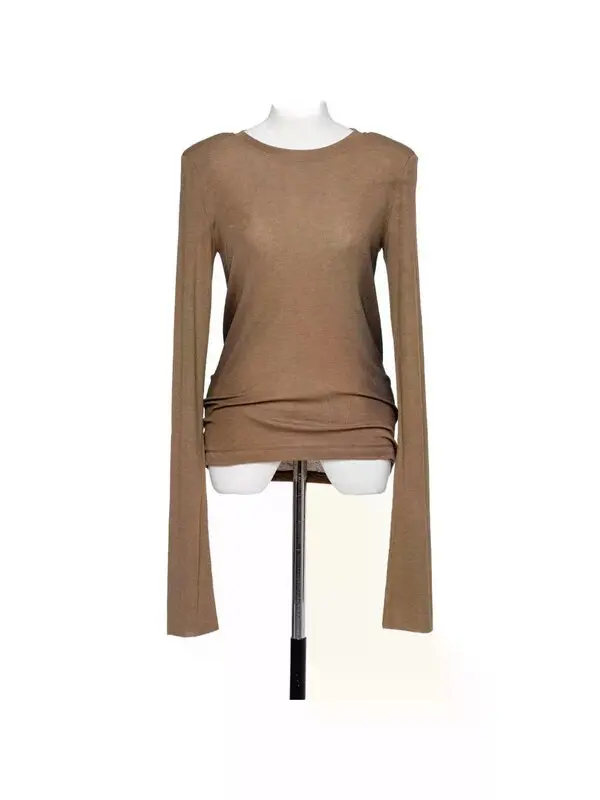 MULLER OF YOSHIOKUBO Gradation Shoulder-pad Long-sleeve T-shirt - Brown