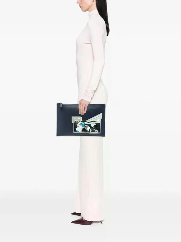 Prada 2013-2026 Saffiano Monkey Robot Clutch Bag