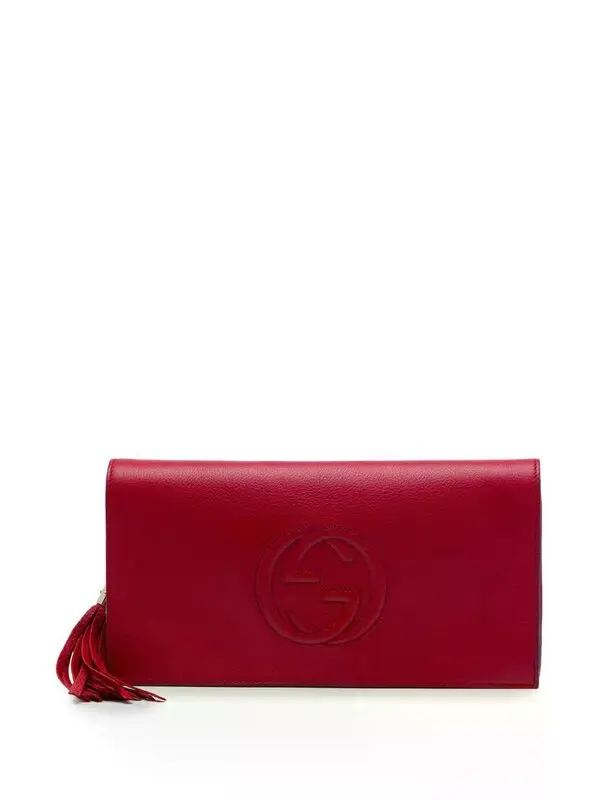 Gucci 2016-2026 Calfskin Soho Disco Clutch Bag - Red