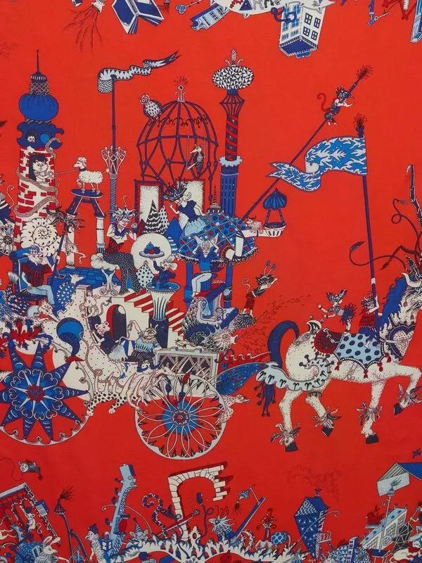 Hermès La Folle Parade 90 Scarf - Red