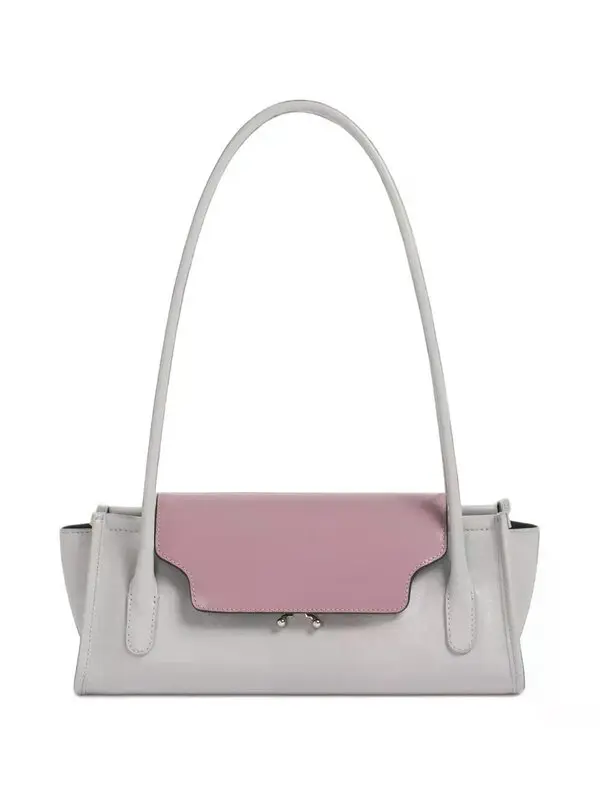 Marni Gray And Purple Leather Trunkette Bag - Grey