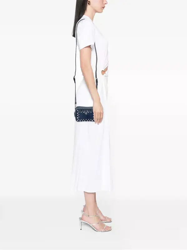 Prada 2000-2013 Mini Denim Borchie Bijoux Camera Bag Crossbody Bag