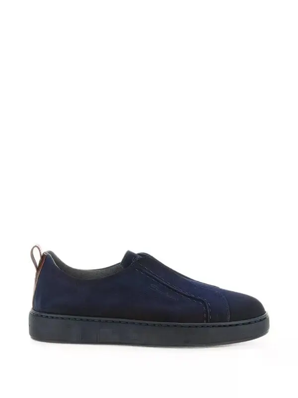 Santoni Victory Leather Slip-on Sneakers - Blue