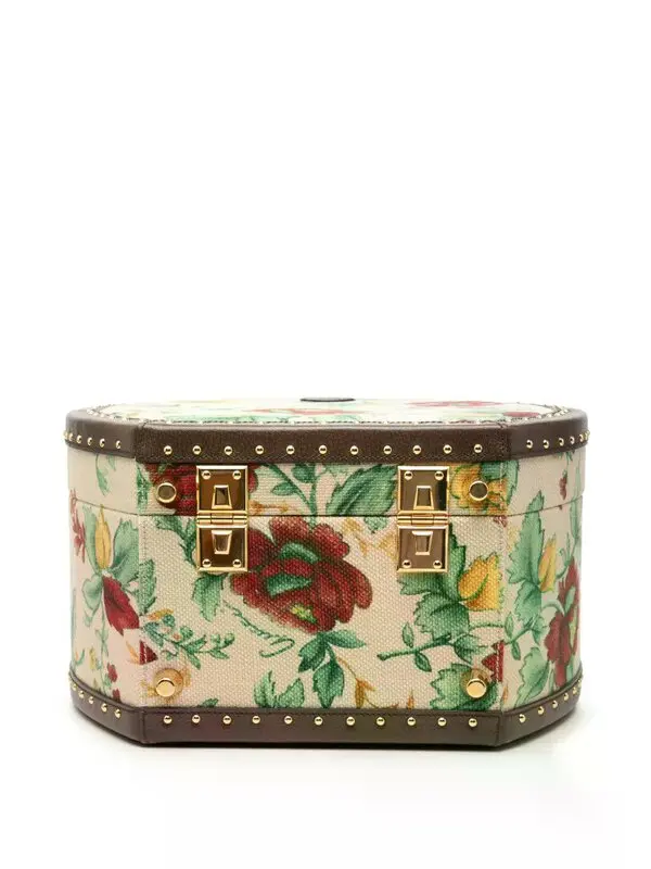 Gucci 2000-2015 Gg Canvas Web Flora Round Satchel
