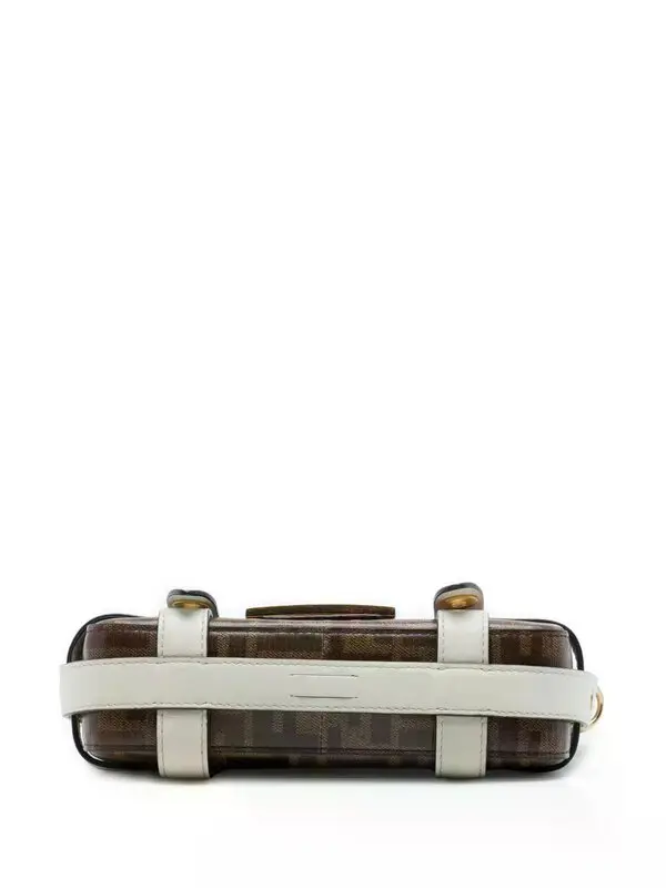 Fendi 2010-2026 Mini Zucca Coated Canvas Cage Baguette Satchel - Brown