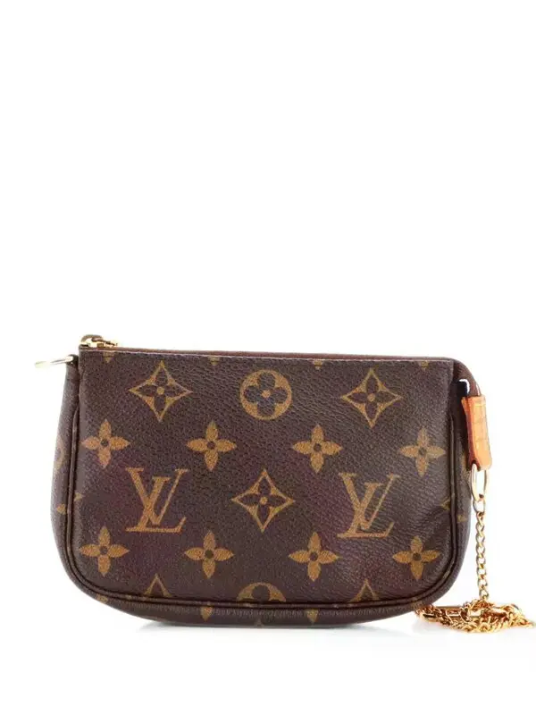 LOUIS VUITTON Pochette Accessoires Monogram Canvas Mini Clutch Bag - Brown
