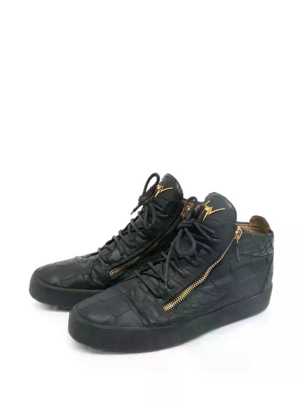 GIUSEPPE ZANOTTI Croc-embossed High-top Sneakers