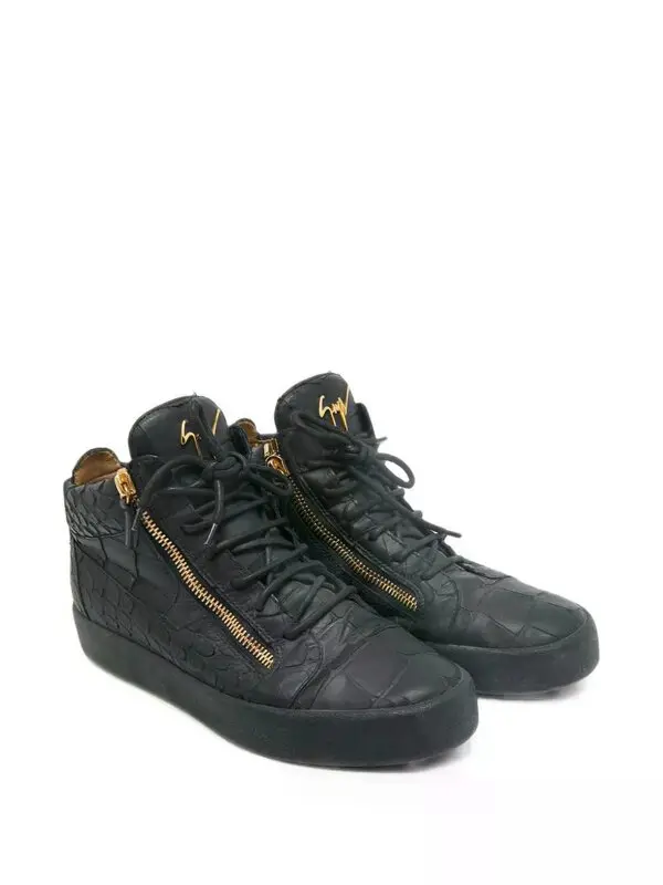 GIUSEPPE ZANOTTI Croc-embossed High-top Sneakers