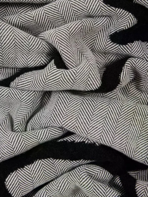 Paul Smith And Black Herringbone Logo Scarf