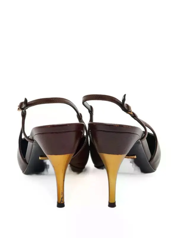 Gucci Pointed-toe Slingback Pumps - Brown
