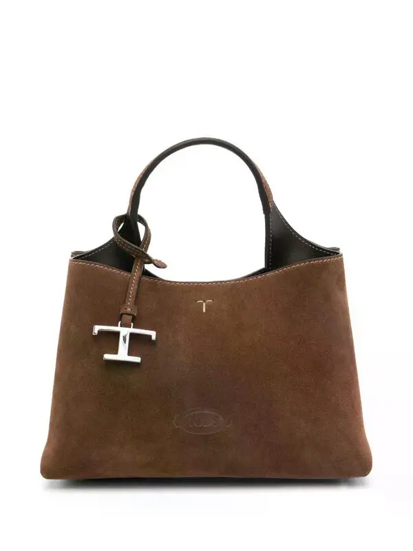 TOD'S T Timeless Suede Tote Bag - Brown