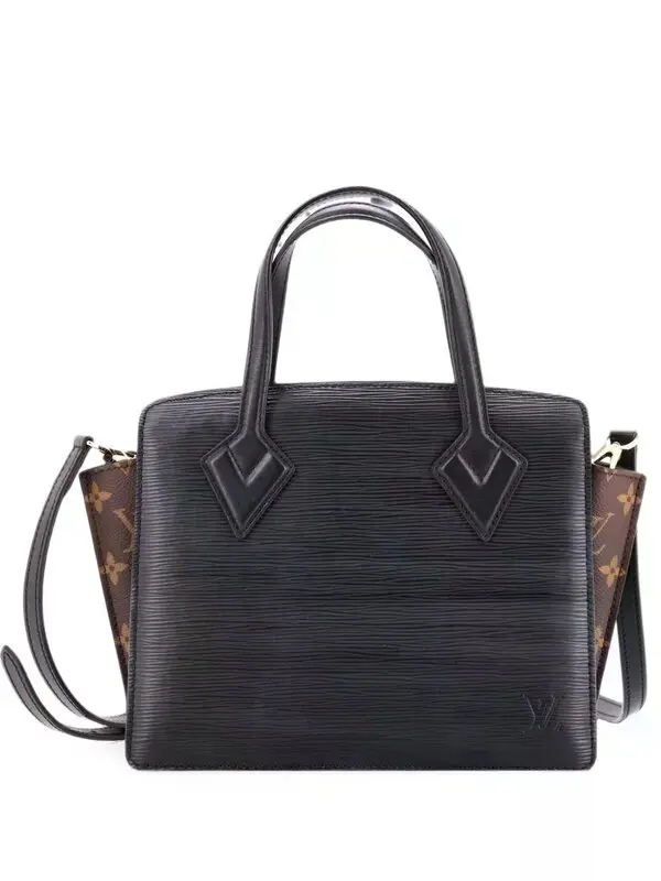 LOUIS VUITTON Varenne Bag Epi Leather With Monogram Canvas Shoulder Bag - Black