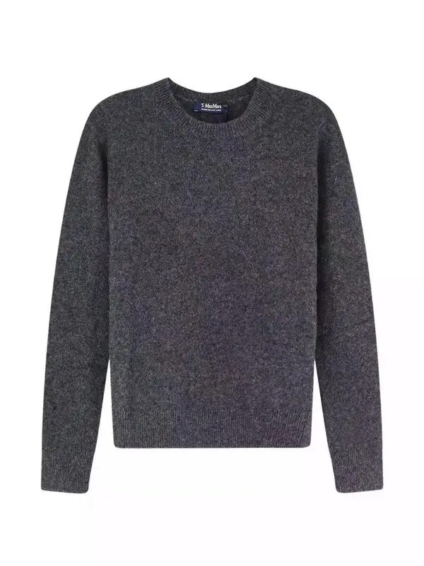 Max Mara Logo-embroidered Elbow-patch Sweater - Grey