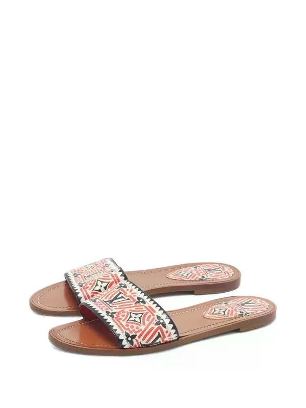LOUIS VUITTON Lock It Graphic-motif Sandals - Red