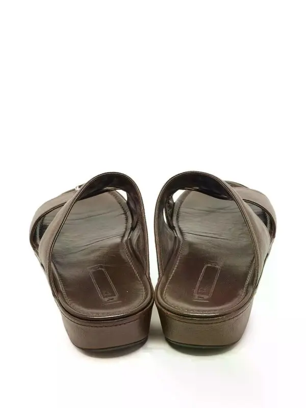 Prada Leather Buckle Detail Sandals