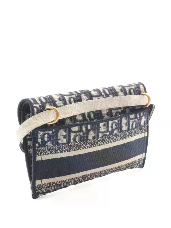 Dior Oblique Canvas Embroidered Saddle Slim Pouch Belt Bag