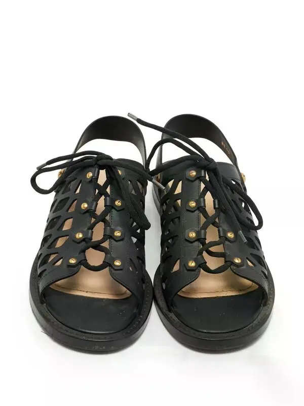 Dior D-trap Leather Cut-out Sandals