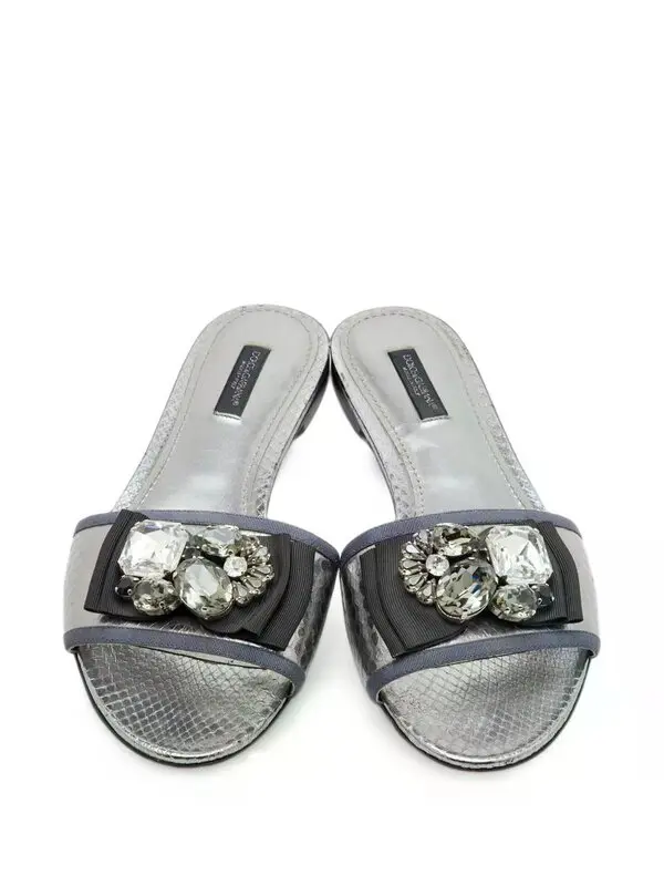 Dolce & Gabbana Sofia Crystal-embellished Sandals - Silver