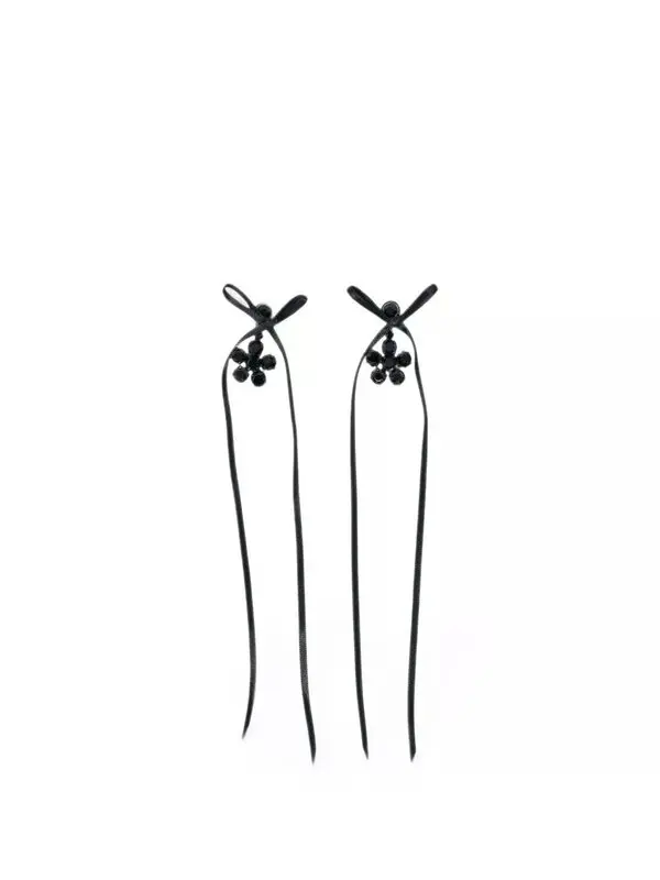 Simone Rocha Crystal-embellished Ribbon Earrings - Silver