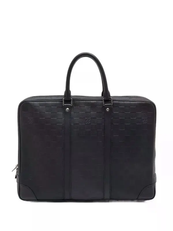 LOUIS VUITTON 2012 Document Business Damier Infini Leather Laptop Bag - Black