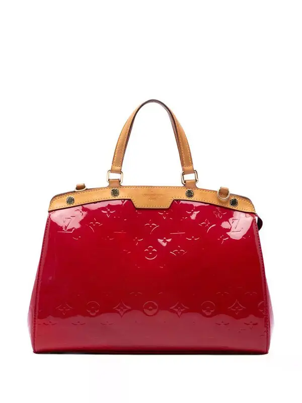 LOUIS VUITTON 2014 Monogram Vernis Brea Mm Satchel - Red