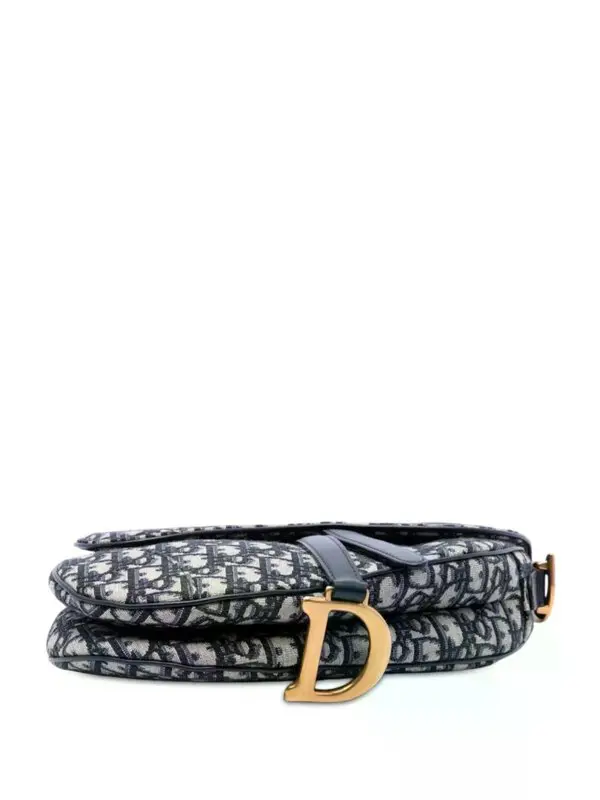 Dior 2018 Oblique Canvas Saddle Bag Shoulder Bag - Blue
