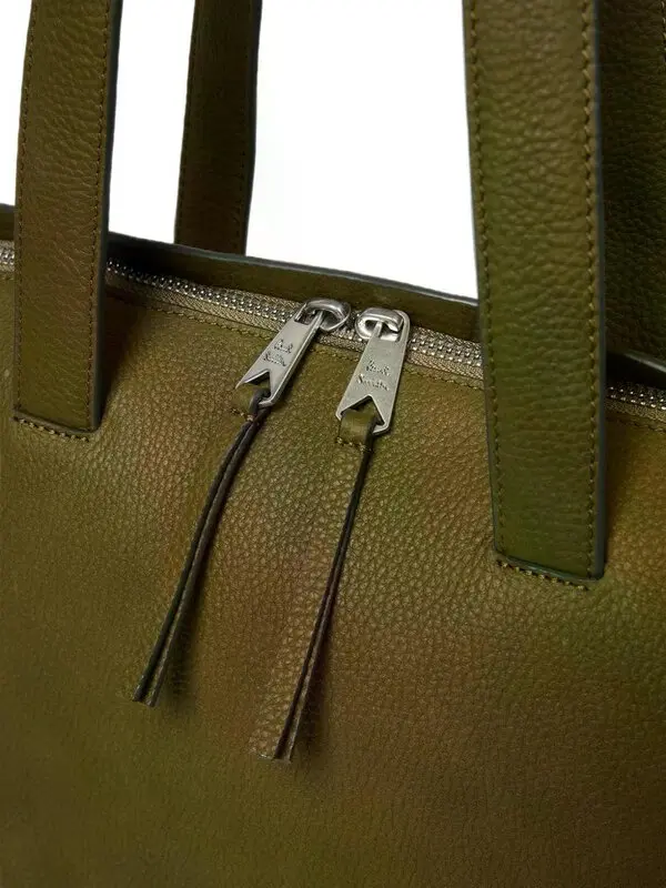 Paul Smith Khaki Leather Tote Bag