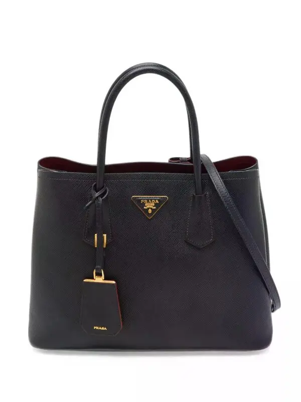 Prada Saffiano Cuir Leather Tote Bag - Black