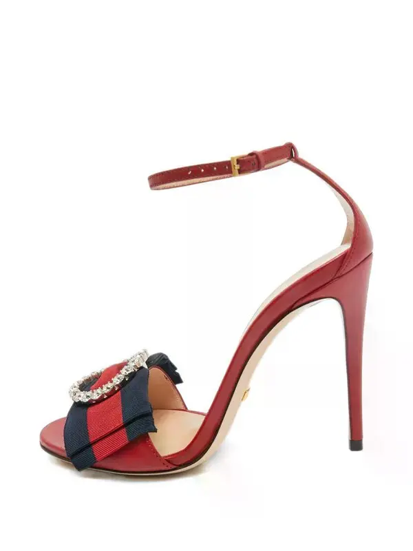 Gucci Charlotte Web Ankle-strap Sandals - Red