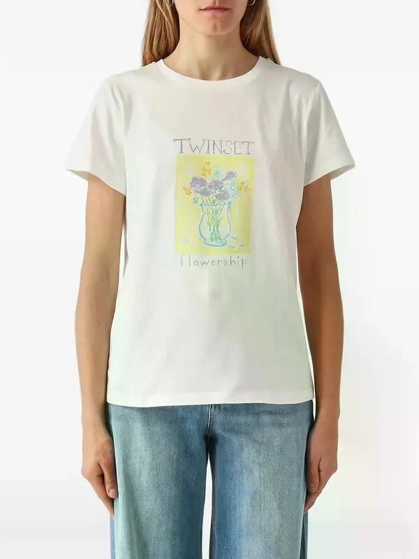 TWINSET Regular T-shirt With Print - White