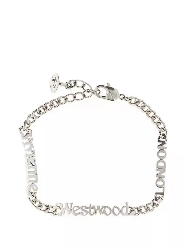 VIVIENNE WESTWOOD Millicent Logo-lettering Bracelet - Silver