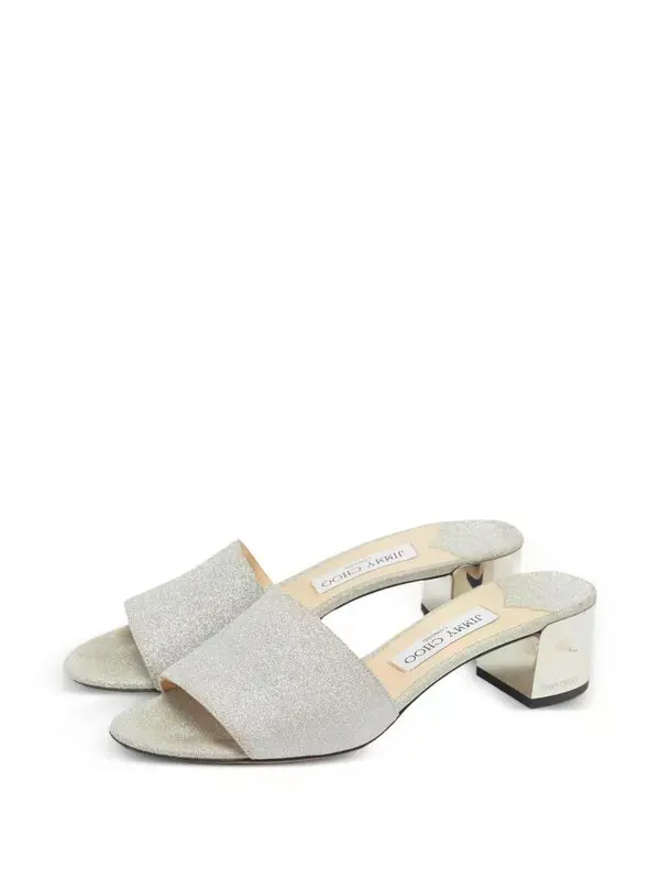 JIMMY CHOO Joni Glitter Sandals - Silver