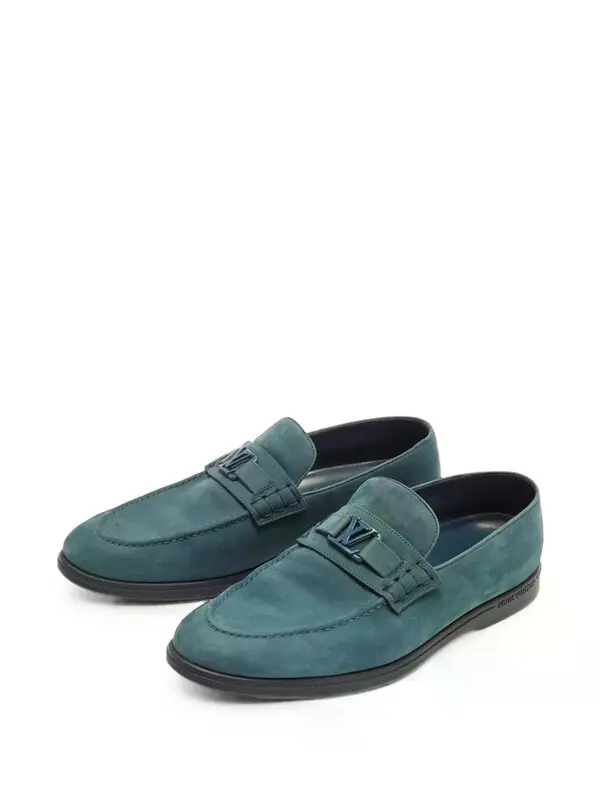 LOUIS VUITTON Estate Initials Suede Loafers